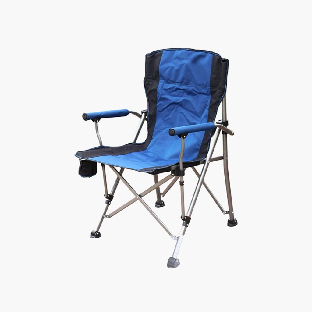 Scaun de camping portabil, pliabil, 136 kg, suport pentru pahare, navy ...