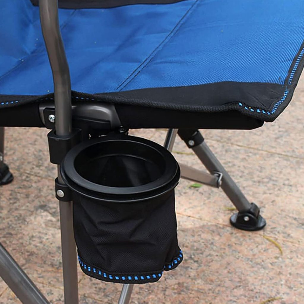 Scaun de camping portabil, pliabil, 136 kg, suport pentru pahare, navy ...